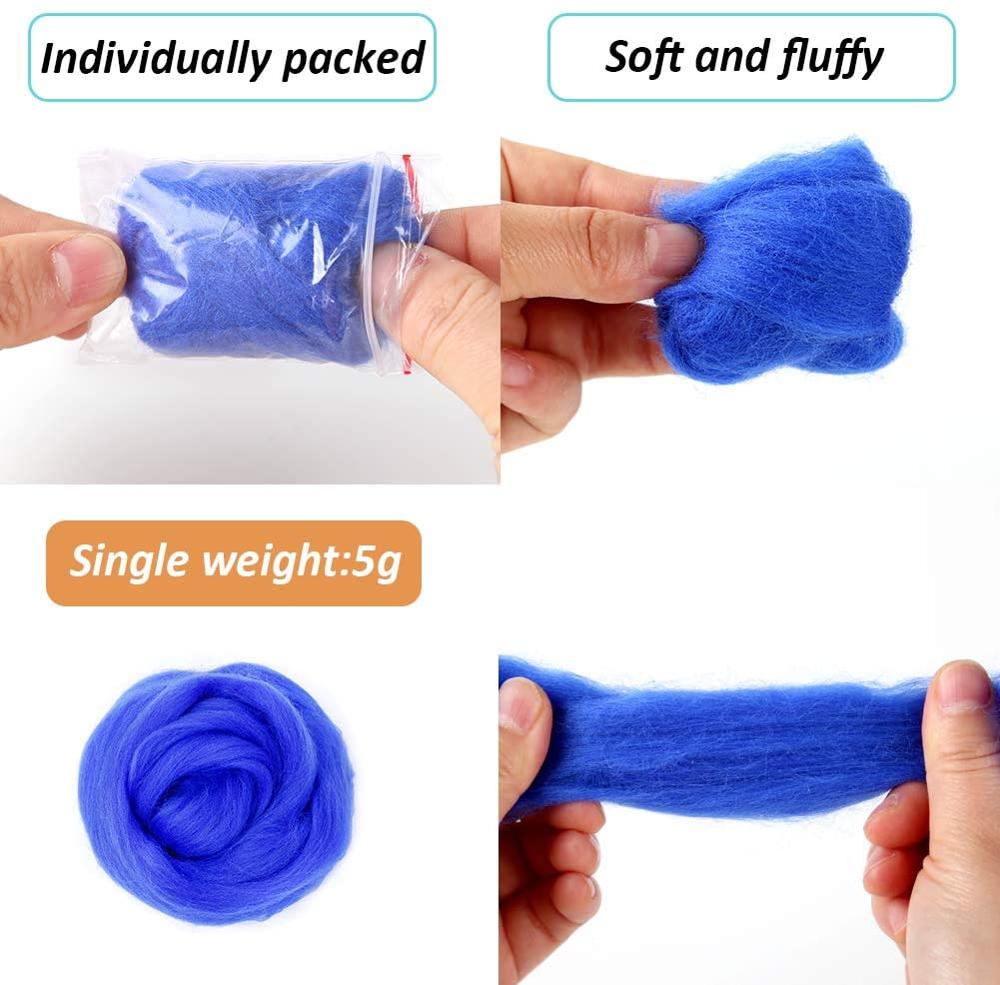 LMDZ 36 Colors Wool Roving,(5g/Color) Wool Roving ... – Grandado