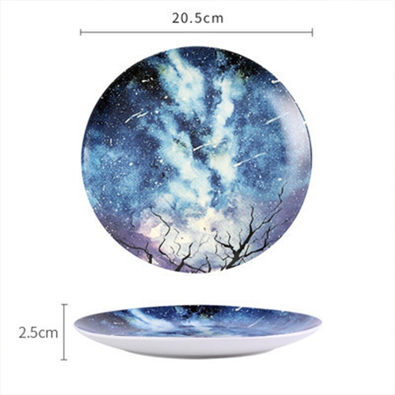 Nordic 8 Inch Colorful Starry Sky Dinner Plateunde... – Vicedeal