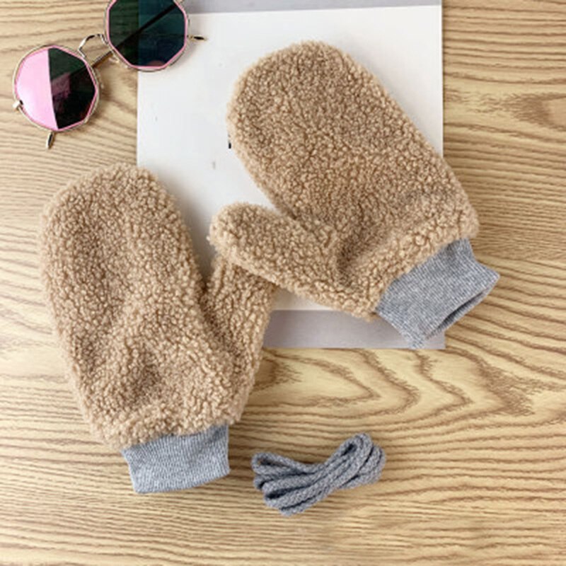 Famale Thicker Lamb Cashmere Knitted Mittens Women... – Vicedeal