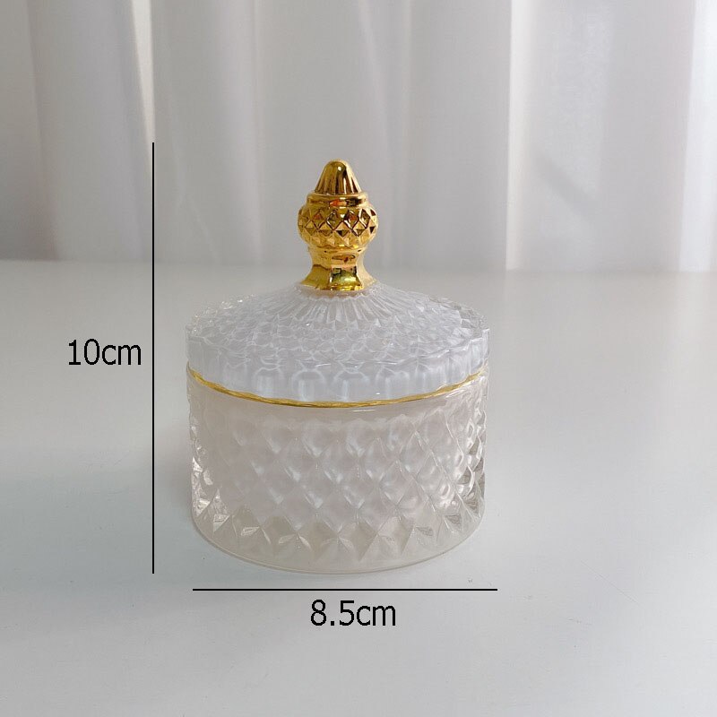 Cute Small Jar Glass Jars and Lids Gilded Relief C... – Vicedeal