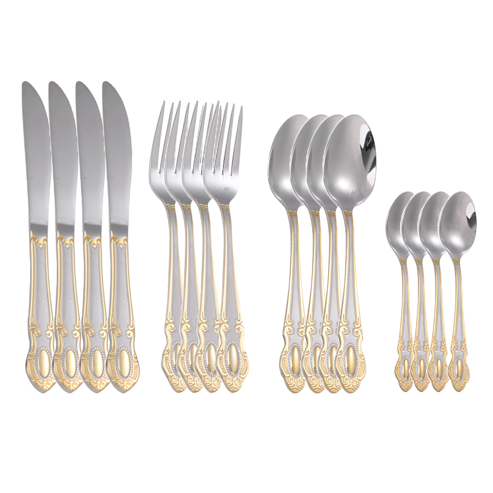 16/20pcs Dinnerware Set Stainless Steel Western Ro... – Vicedeal