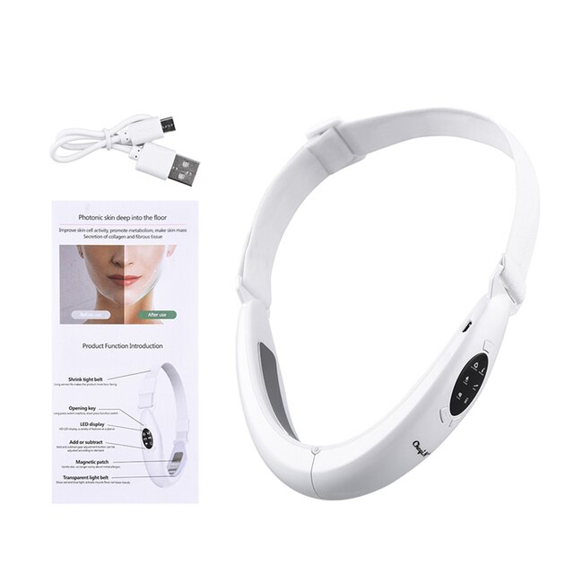 CkeyiN V Face Lifting Belt LED Light Skin Rejuvena... – Vicedeal