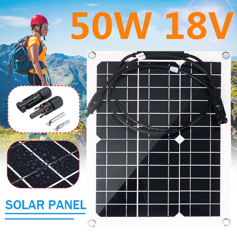 100W/50W Solar Panel 18V USB Monocrystalline Sun P... – Grandado