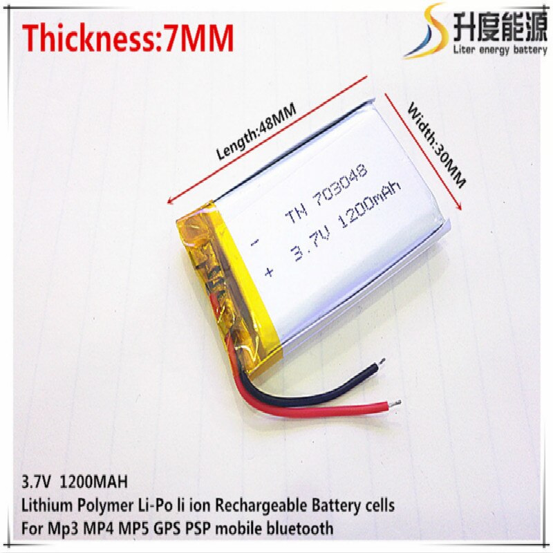 3.7V 1200mAh 703048 Lithium Polymer Li-Po li ion R... – Vicedeal