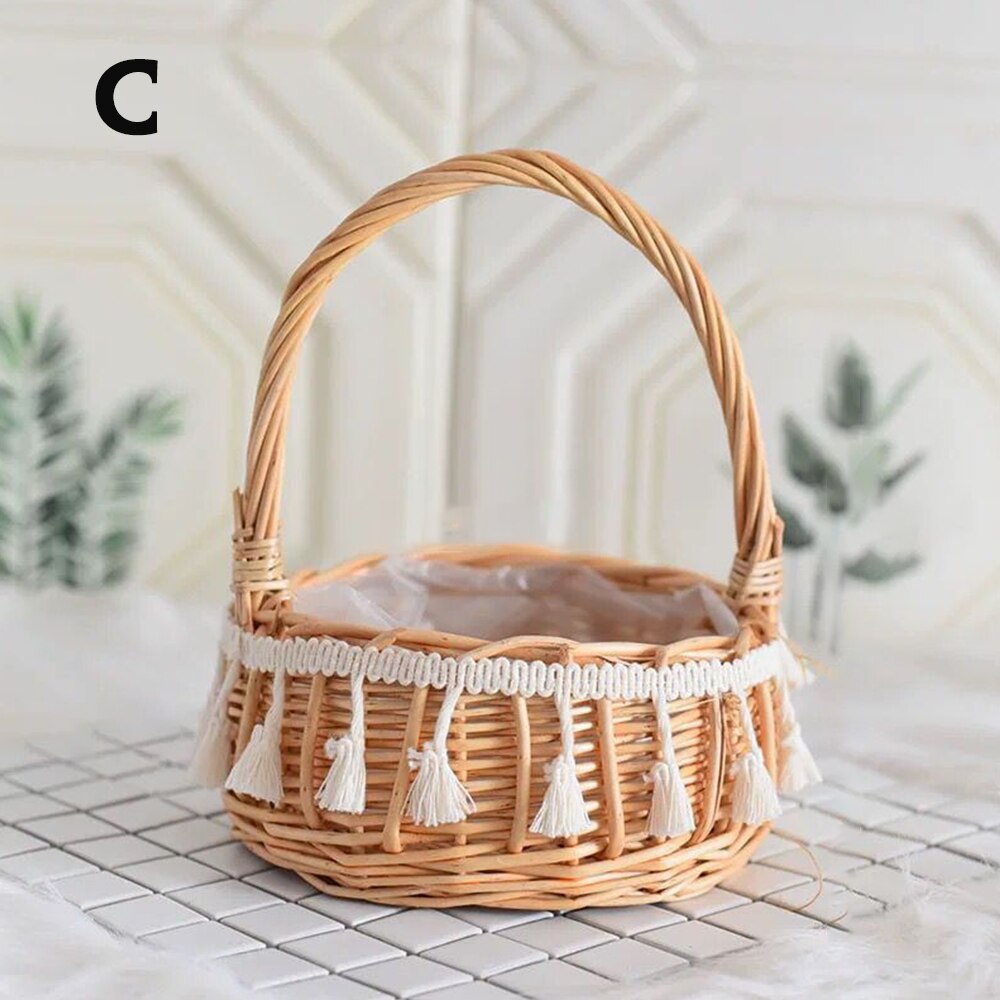 Practical Handmade Wicker Rattan Basket With Handl... – Grandado