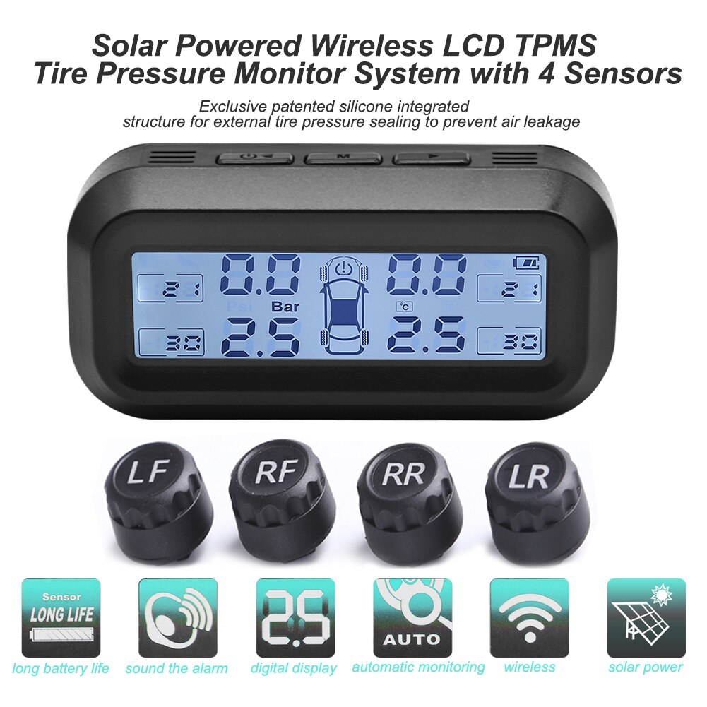 TPMS Car Tire Monitoring Pressure Display auto Ala... – Grandado