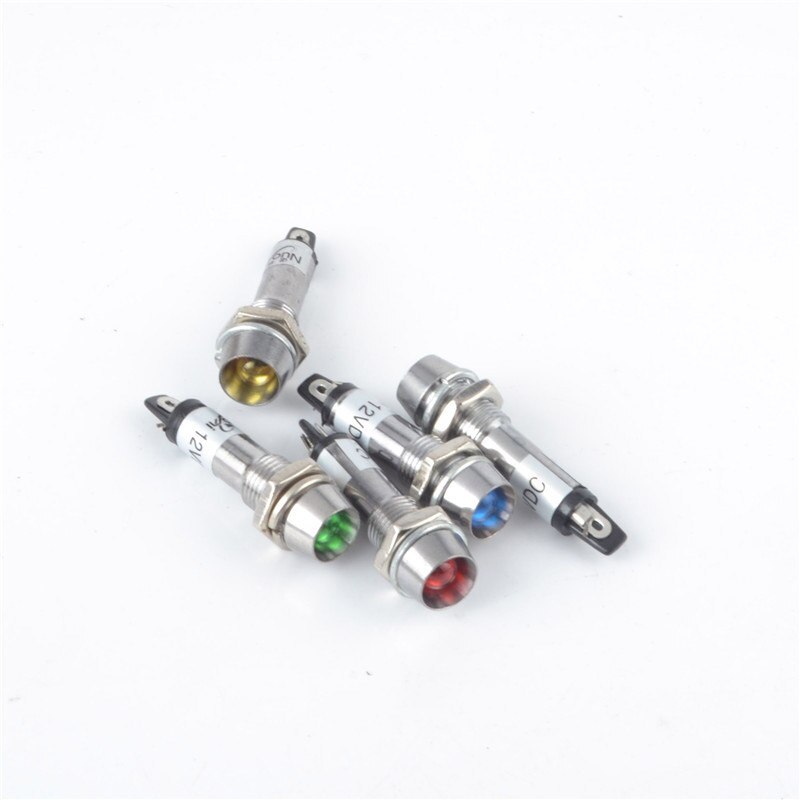 1pcs LED 8mm Metal Indicator lights 12V 24V 220V w... – Grandado