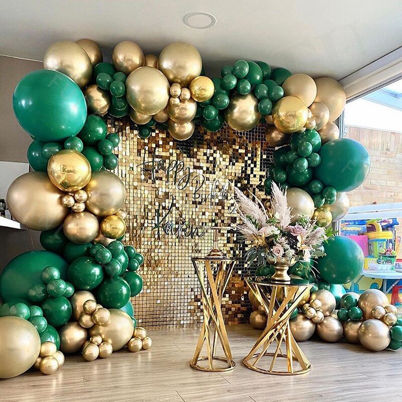 Groen Goud Ballon Boog 4D Ronde Folie Ballonnen Gu... – Grandado