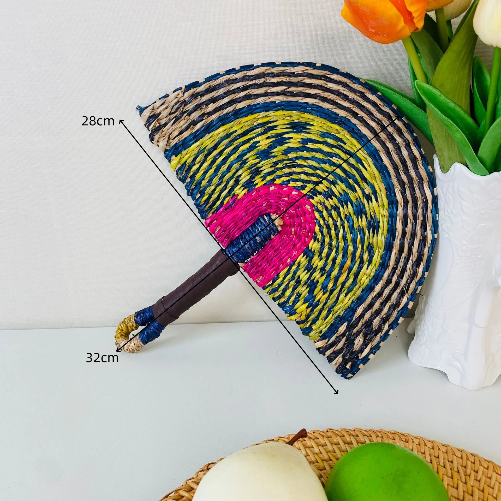 Large Summer Handheld Fan Seagrass Handmade Woven ... – Grandado