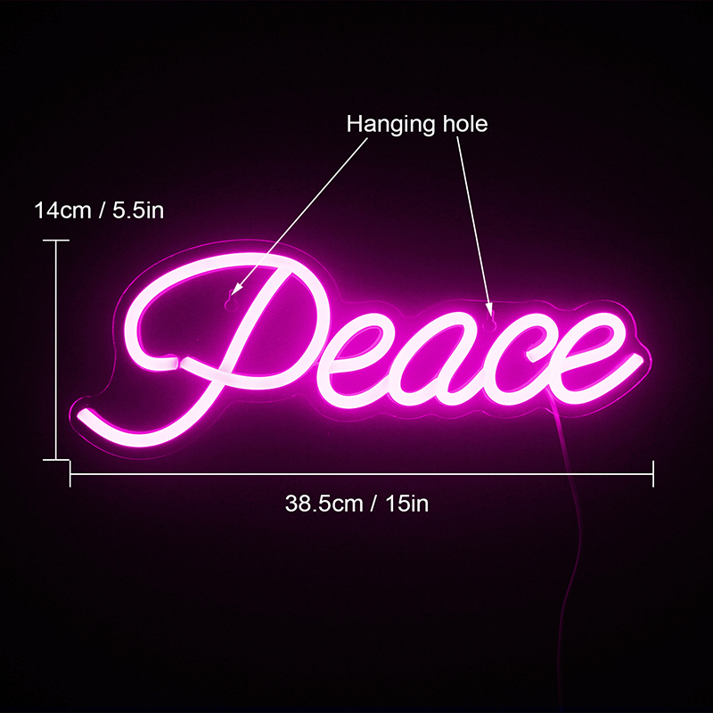 Ineonlife Led Neonsignlight Vrede Acryl Neon Night... – Vicedeal