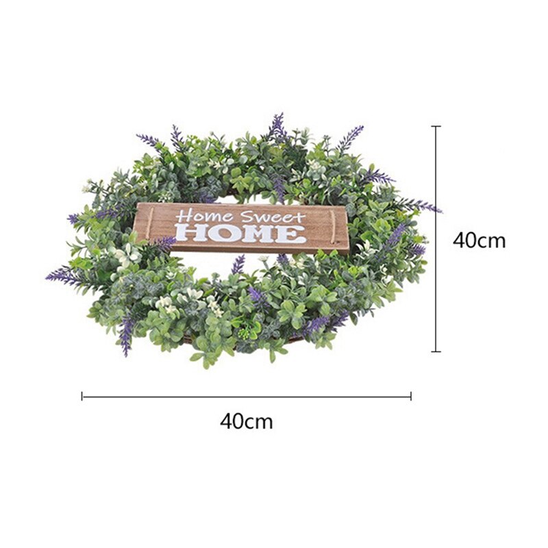 16In Artificial Eucalyptus Wreath With Welcome Sig... – Vicedeal