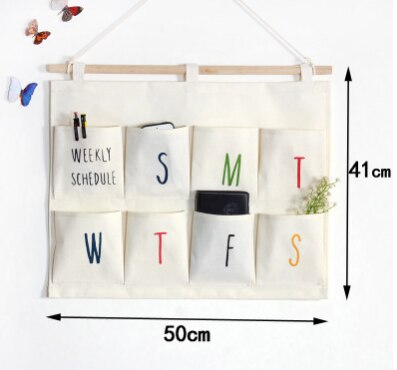 multilayer cotton linen weekly schedule 8 pockets ... – Vicedeal