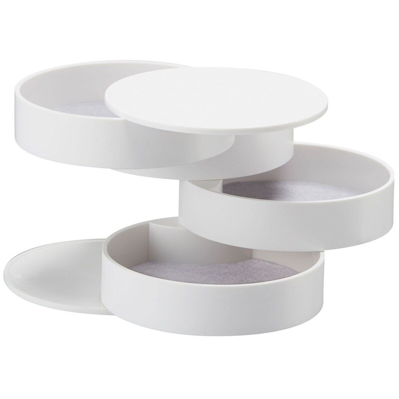 Jewelry Storage Box with Lid 4 Layers of Rotatable... – Grandado