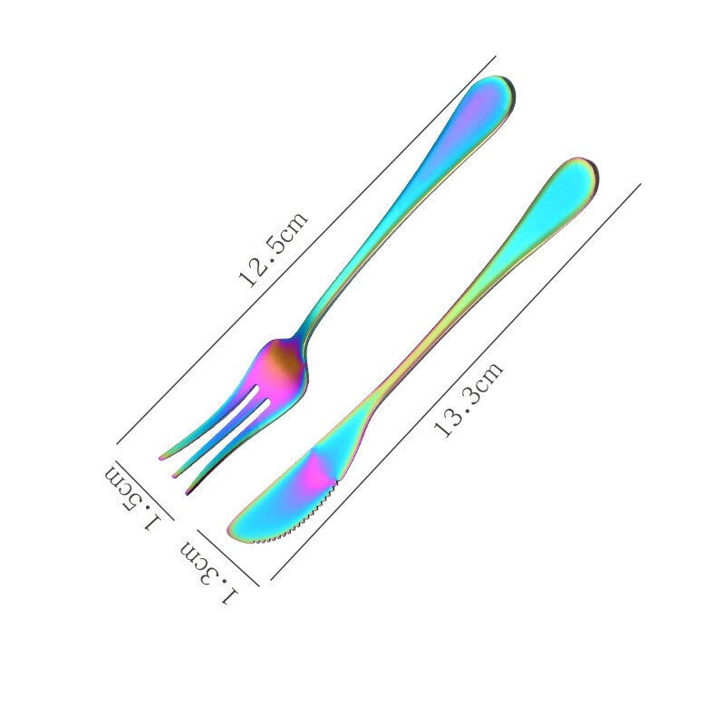2pcs set, colorful stainless steel cake forks and ... – Vicedeal