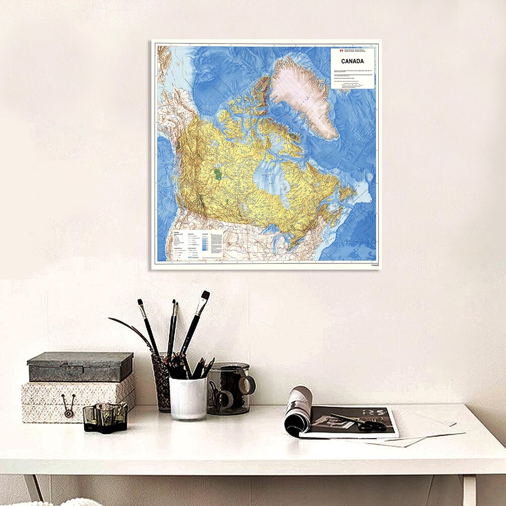 90*90cm Political Map of The Canada In 1983 Non-wo... – Vicedeal