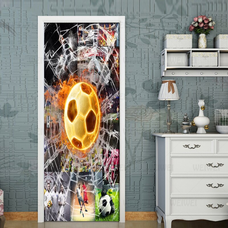 3D The World Football Door Sticker For Living Room... – Vicedeal