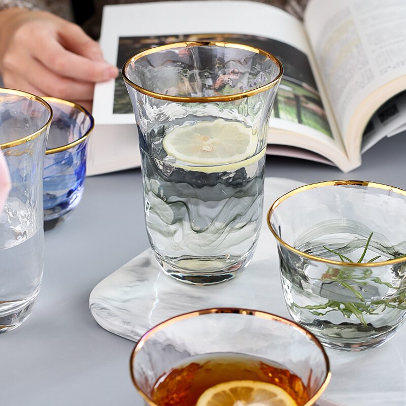 2 pcs pattern heat-resistant glass cup transparent... – Grandado