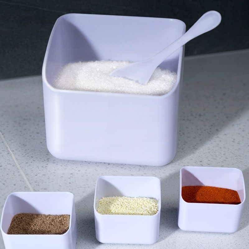 Plastic White Lid Spice Jar Set Cube Home Storage ... – Vicedeal