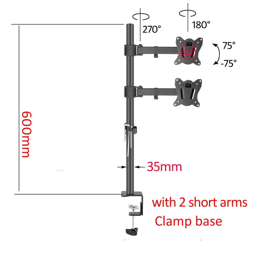 T902-260II-D 10-27" Steel double monitor scre... – Vicedeal