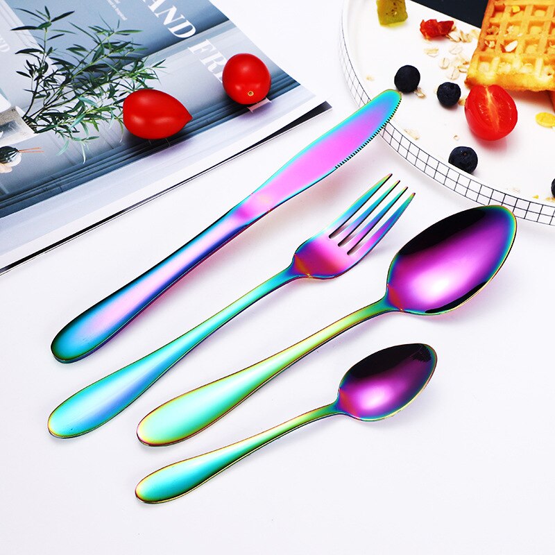 16Pcs Gold Cutlery Set Knives Forks Spoon Stainles... – Grandado