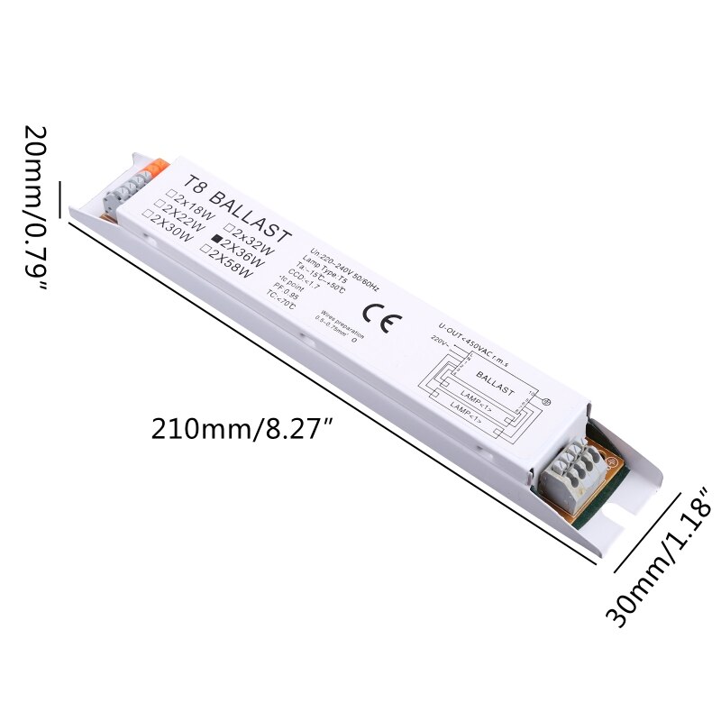 220-240V AC 2x36W Wide Voltage Electronic Ballast ... – Grandado