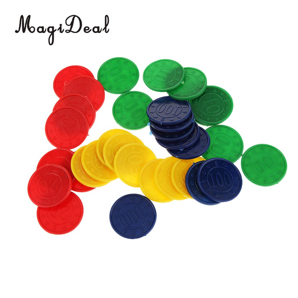 MagiDeal 32Pcs Plastic Poker Chips 31 Dia for Fun ... – Vicedeal
