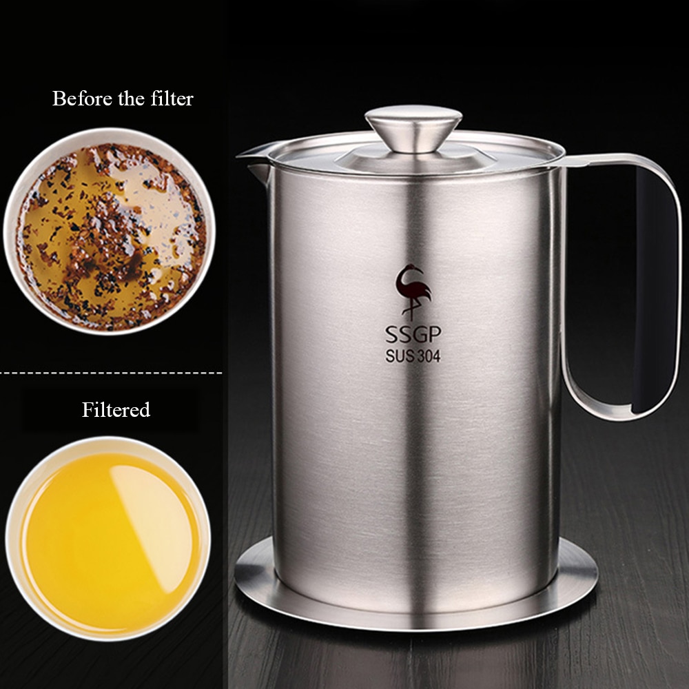 Kitchen household oil filter Large capacity lard f... – Grandado