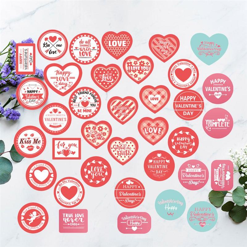 20 Sheets Valentine's Day Wrapping Stickers Heart-... – Grandado