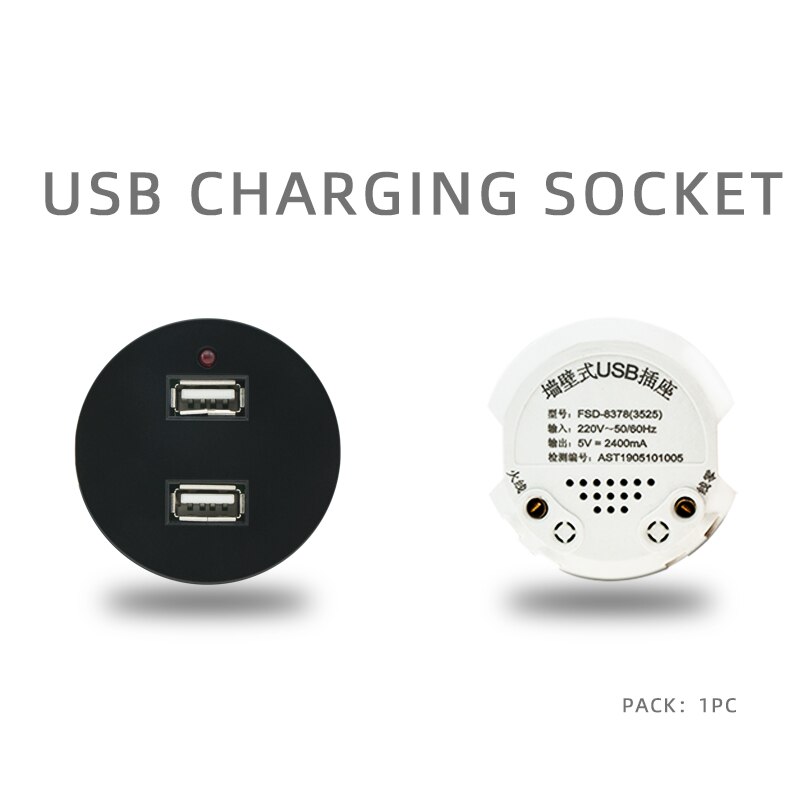 Atlectric Usb Wall Power Socket Black Crystal Glas... – Grandado