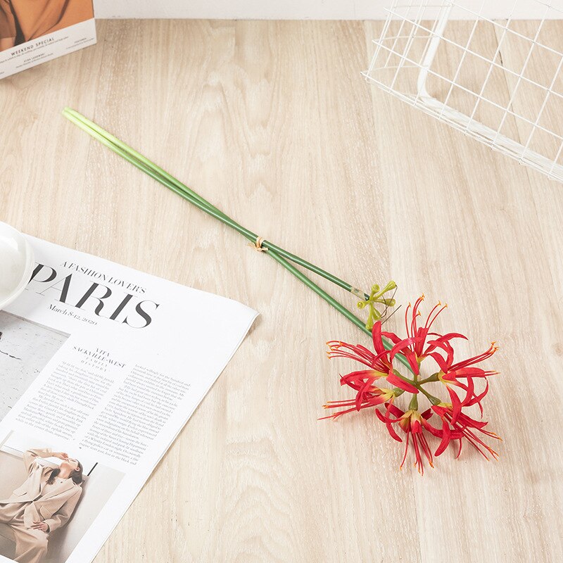 1PC Beautiful Red Spider Lily Stems Artificial Hig... – Grandado