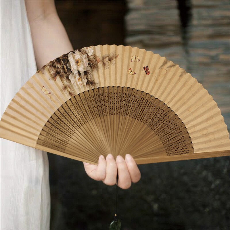 Japanese Style Hand Painted Paper Fan 21.5*41cm Ve... – Grandado