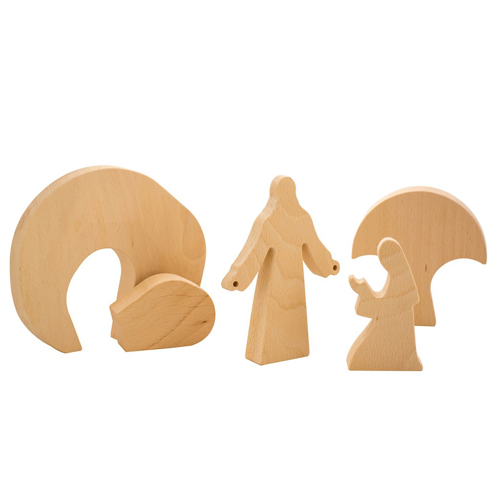 Easter Scene Wooden Nativity Set Wooden Manger Cre... – Grandado