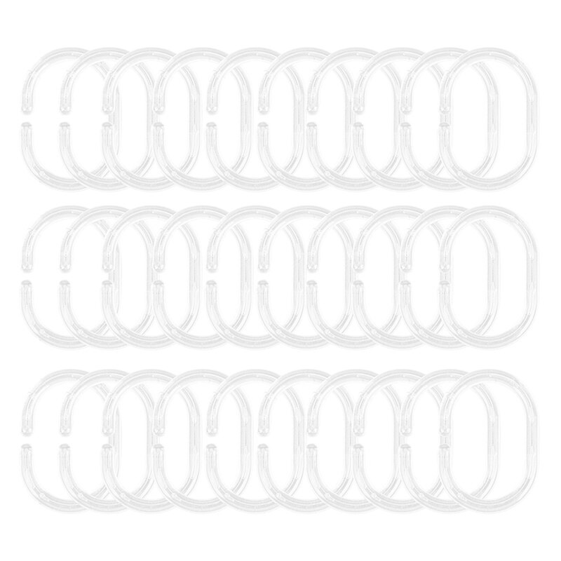 30 Pack Shower Curtain Rings Curtain C Rings Hook ... – Grandado