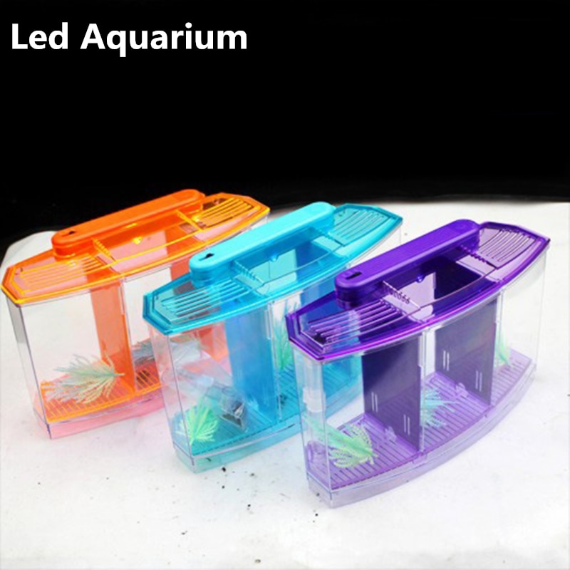 LED Light Aquarium Acrylic Three Splits Betta Fish... – Grandado