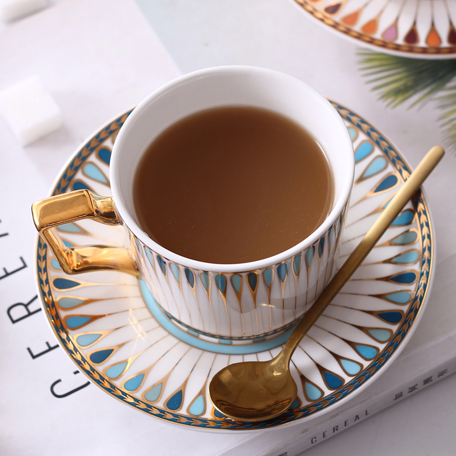 Nordic Aesthetic Coffee Cup and Saucer Set Ceramic... – Grandado