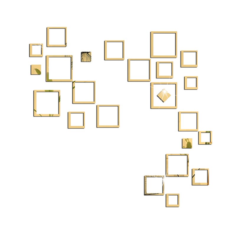 Decorative Mirrors DIY Wall Stickers Rectangle Aes... – Grandado