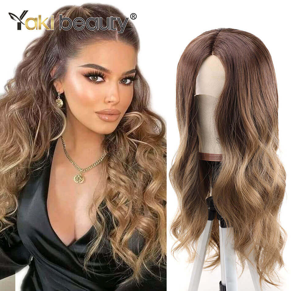 Colored Synthetic Lace Front Wig Body Wave Long Wa... – Grandado