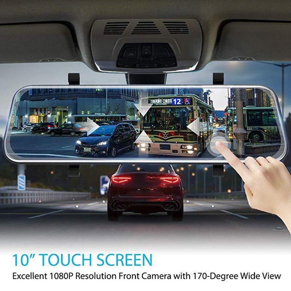 Full-Screen Lcd Rearview Mirror Front And Rear Car... – Grandado