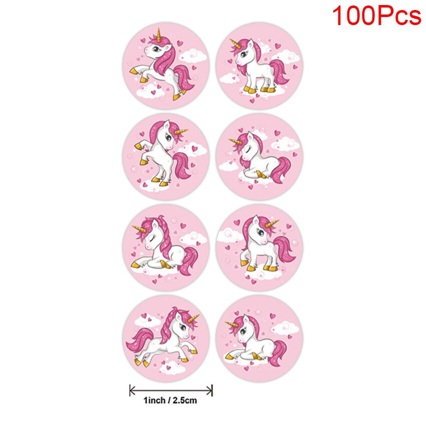 Pink Cute unicorn stickers Cartoon animals birthda... – Grandado