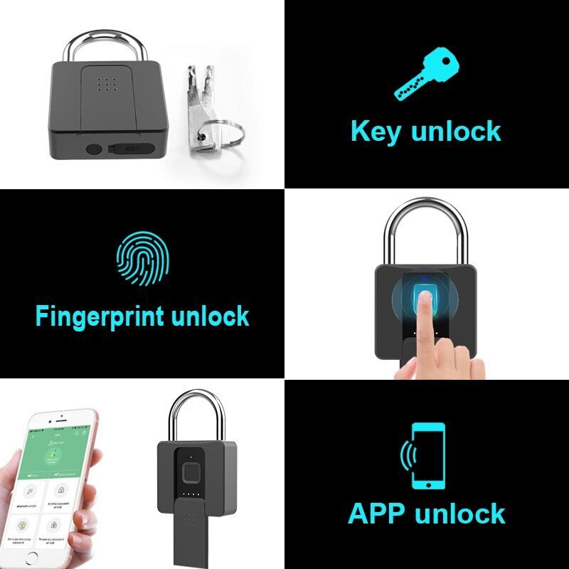 Fingerprint Lock USB Rechargeable Outdoor Waterpro... – Grandado