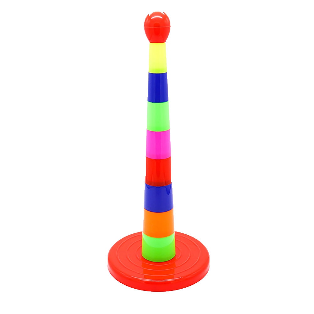 Rainbow Color Plastic Tower Stacking Toss Ring Gam... – Grandado