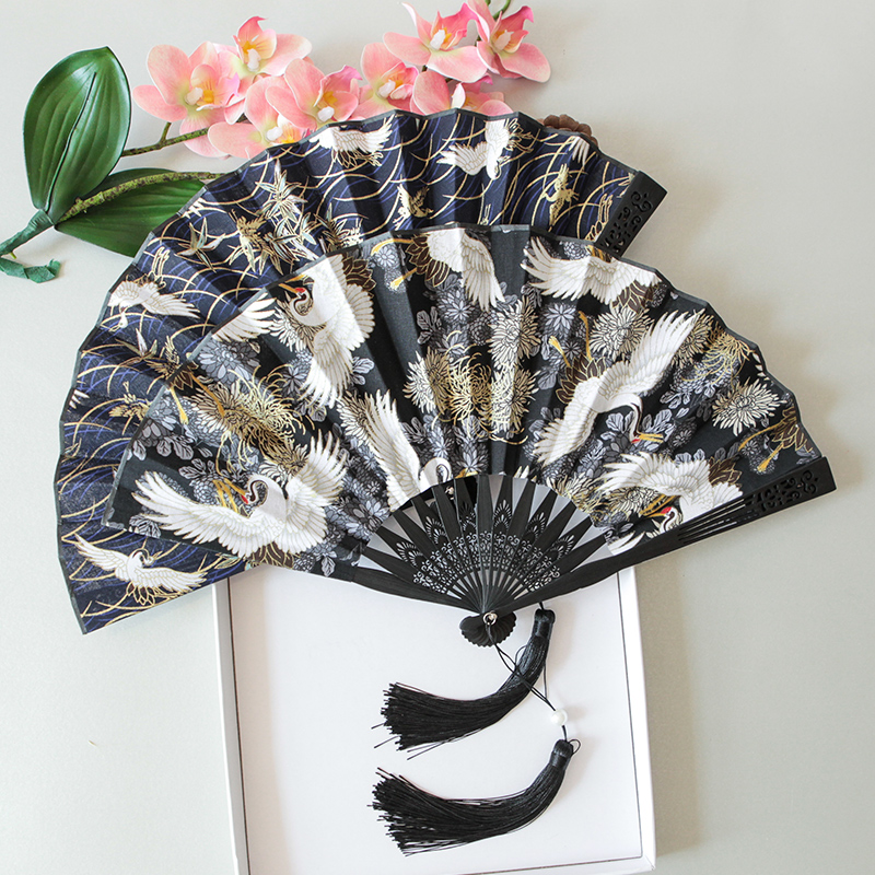 Japanese style sakura crane folding fan Ladies out... – Grandado