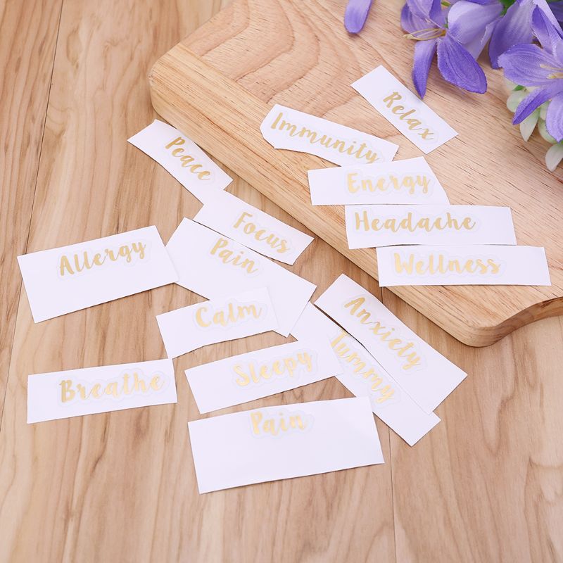 5Pcs Golden Essential Oil Bottles Adhesive Labels ... – Grandado