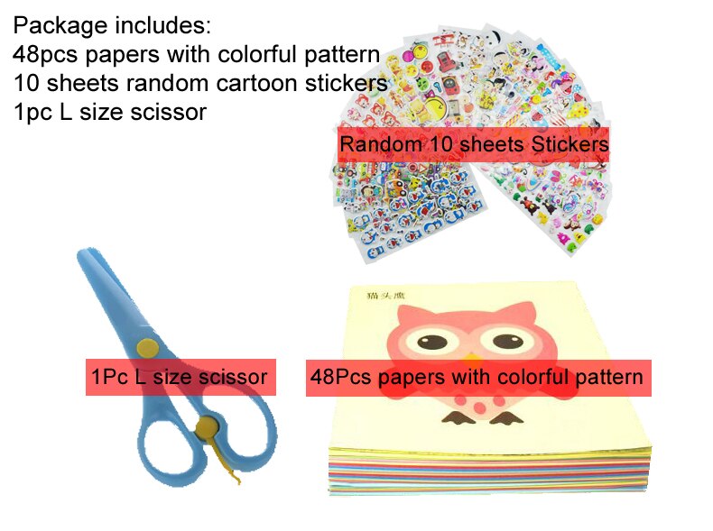 59Pcs/Set Kids Cartoon Color Paper Folding and Cut... – Grandado