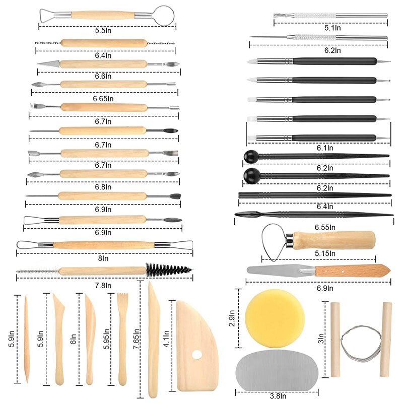 34PCS Clay Tools Pottery Sculpting Tool and Suppli... – Grandado
