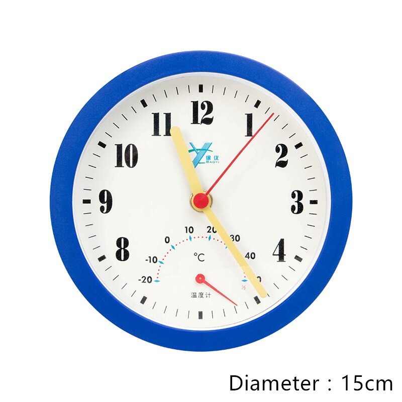 15CM Quiet Wall Clock With Thermometer Teen Home D... – Grandado