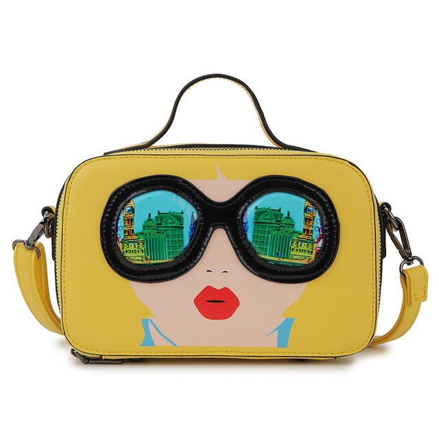 Women Novelty Lady Face Box Shape Shoulder Bags Fu... – Vicedeal