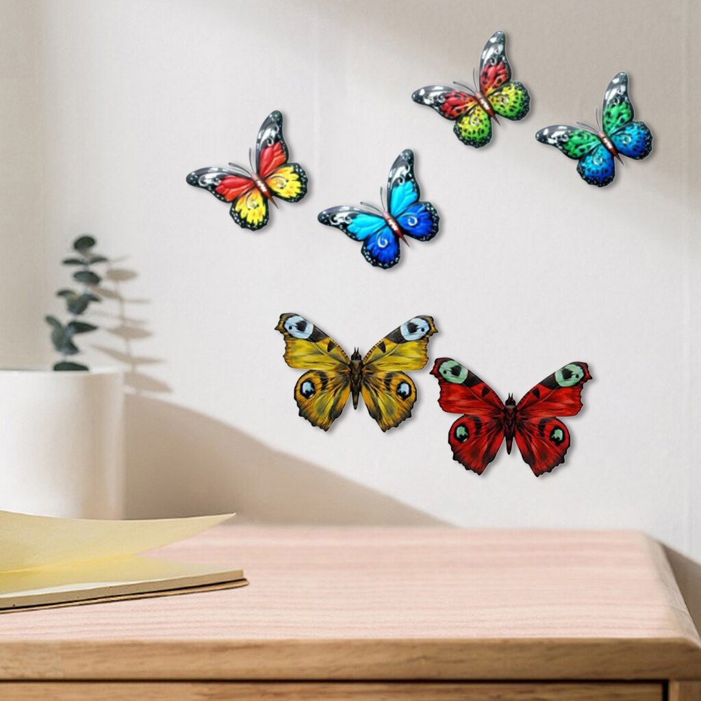Colorful Butterfly Metal Wall Art Butterflies Orna... – Grandado