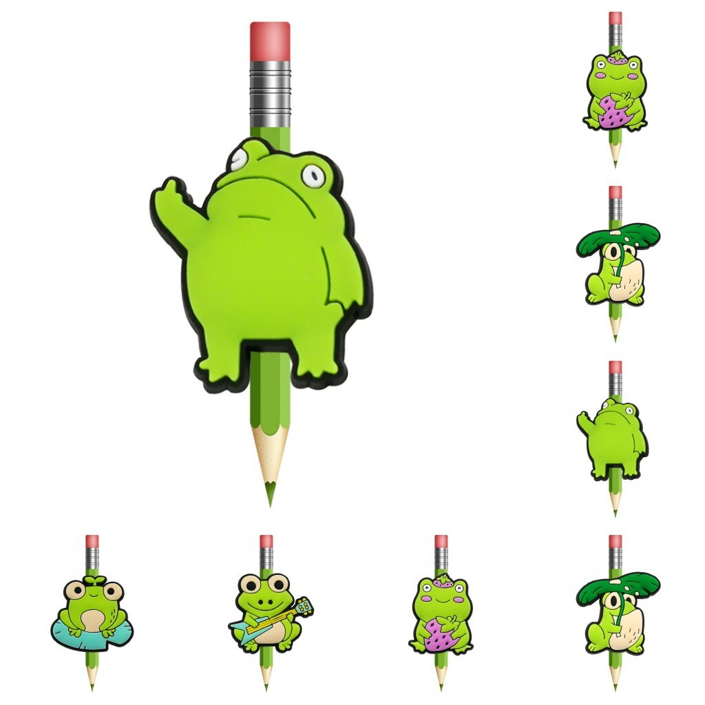 8PCS Cute Green Frogs PVC Straw Toppers Strawberry... – Vicedeal
