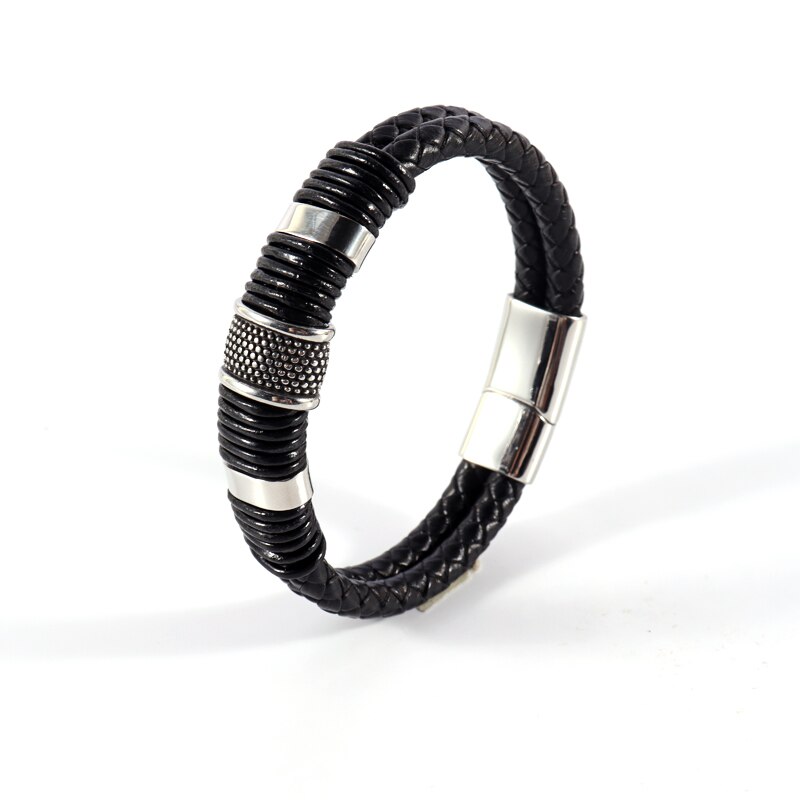 Klassieke Lederen Armband Mannen Rvs Sluiting Touw... – Grandado